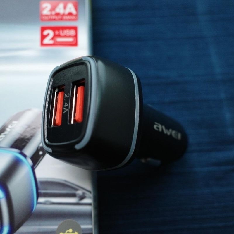 AWEI C-827 SMART CAR CHARGER AUTO INTELLIGENTE 2.4A FAST CHARGING DUAL ...