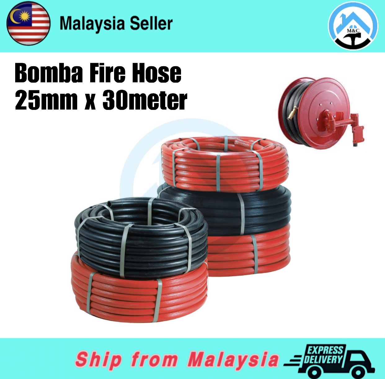 [ BOMBA ] Hose 1'' X 30 Meter FIRE FIGHTING HOSE PIPE HYDRANT HOSE ...