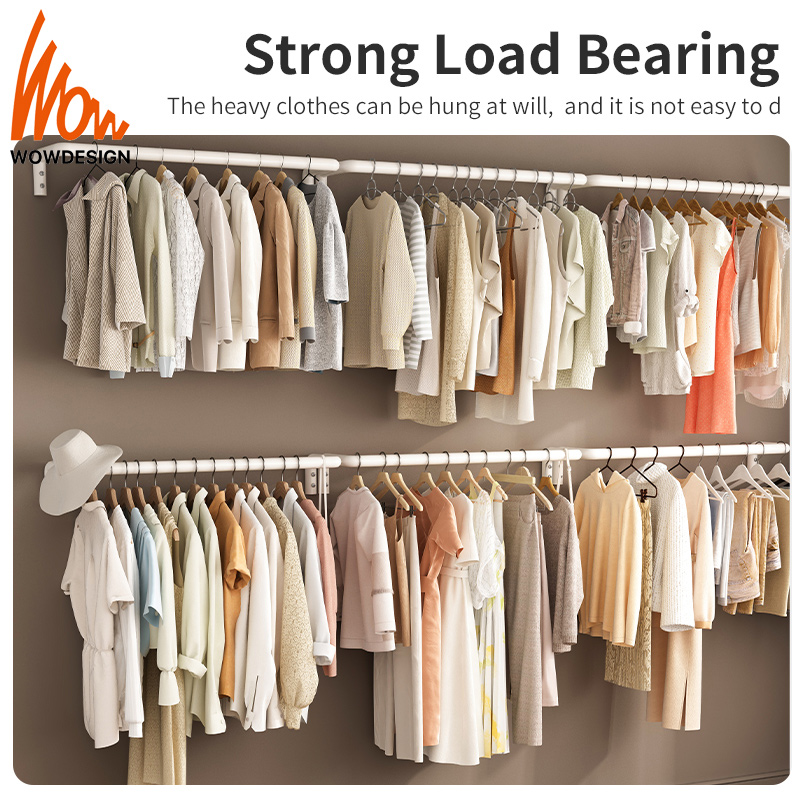 Clothes Bar Clothes Rack 120/100/80/60CM Wall Mounted Clothes Bar Besi ...