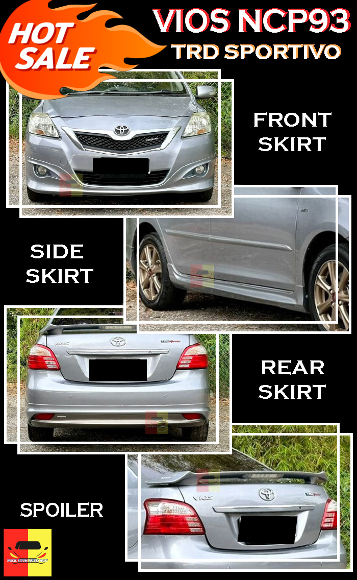 TOYOTA VIOS NCP93 2007-2013 TRD SPORTIVO FULLSET BODYKIT (TRD) SKIRT ...