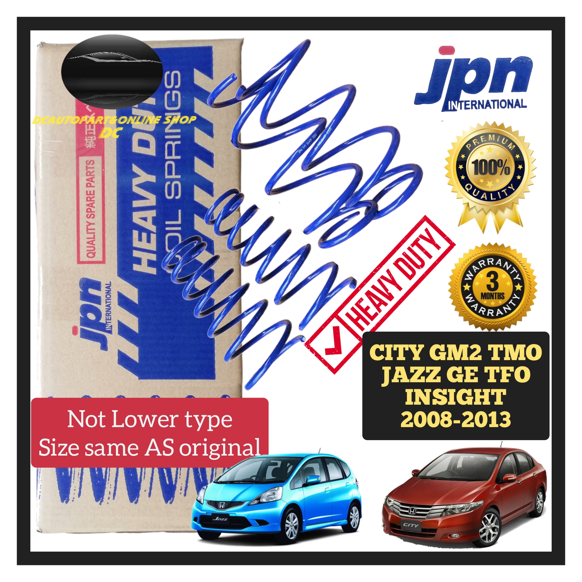 JPN INTERNATIONAL HEAVY DUTY COIL SPRING HONDA CITY TMO GM JAZZ GE TFO ...