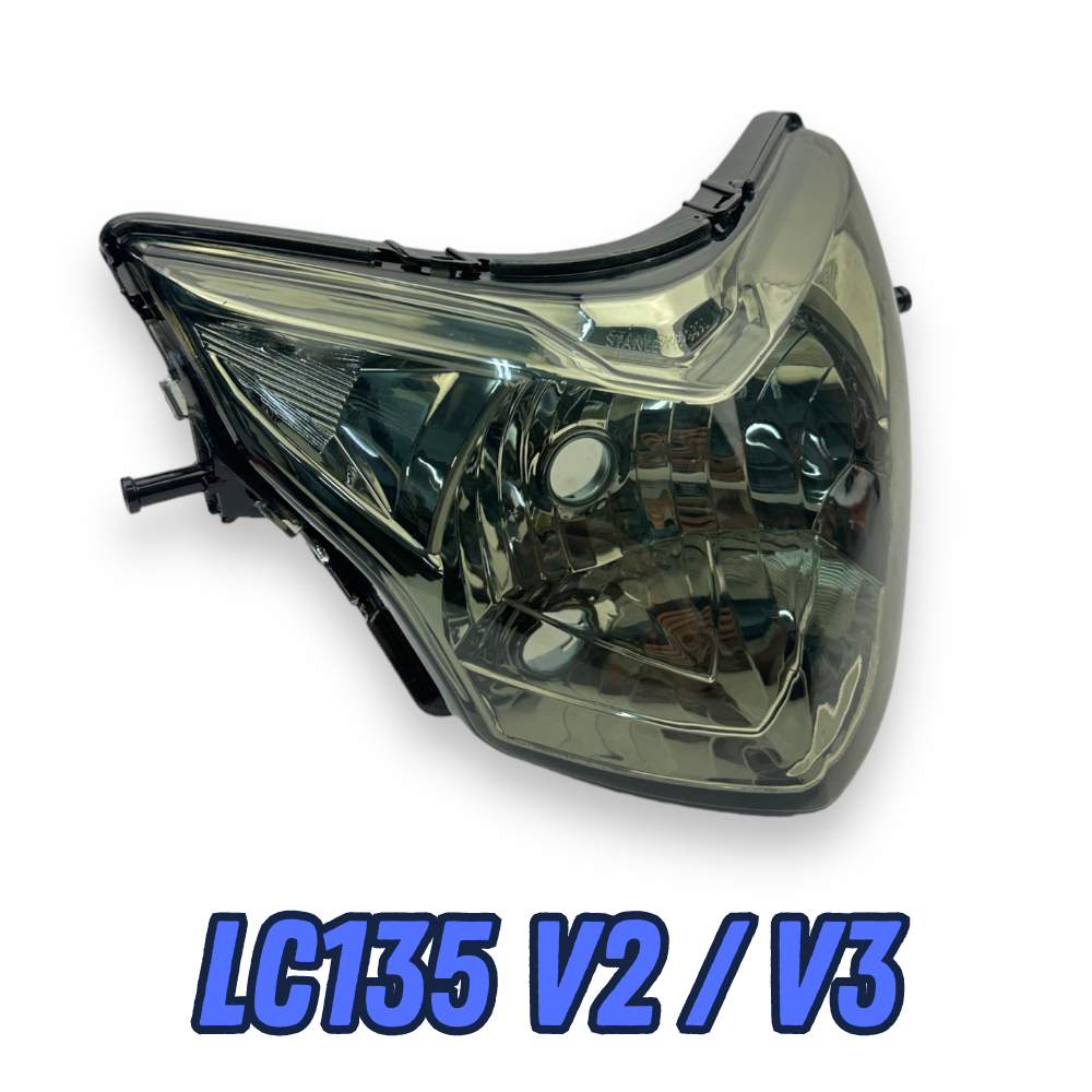 YAMAHA LC 135 HEAD LAMP SMOKE TINTED LAMPU DEPAN HEAD LIGHT ASSY LC135 135 LC V1 V2 V3 V4 V5 V6 ...
