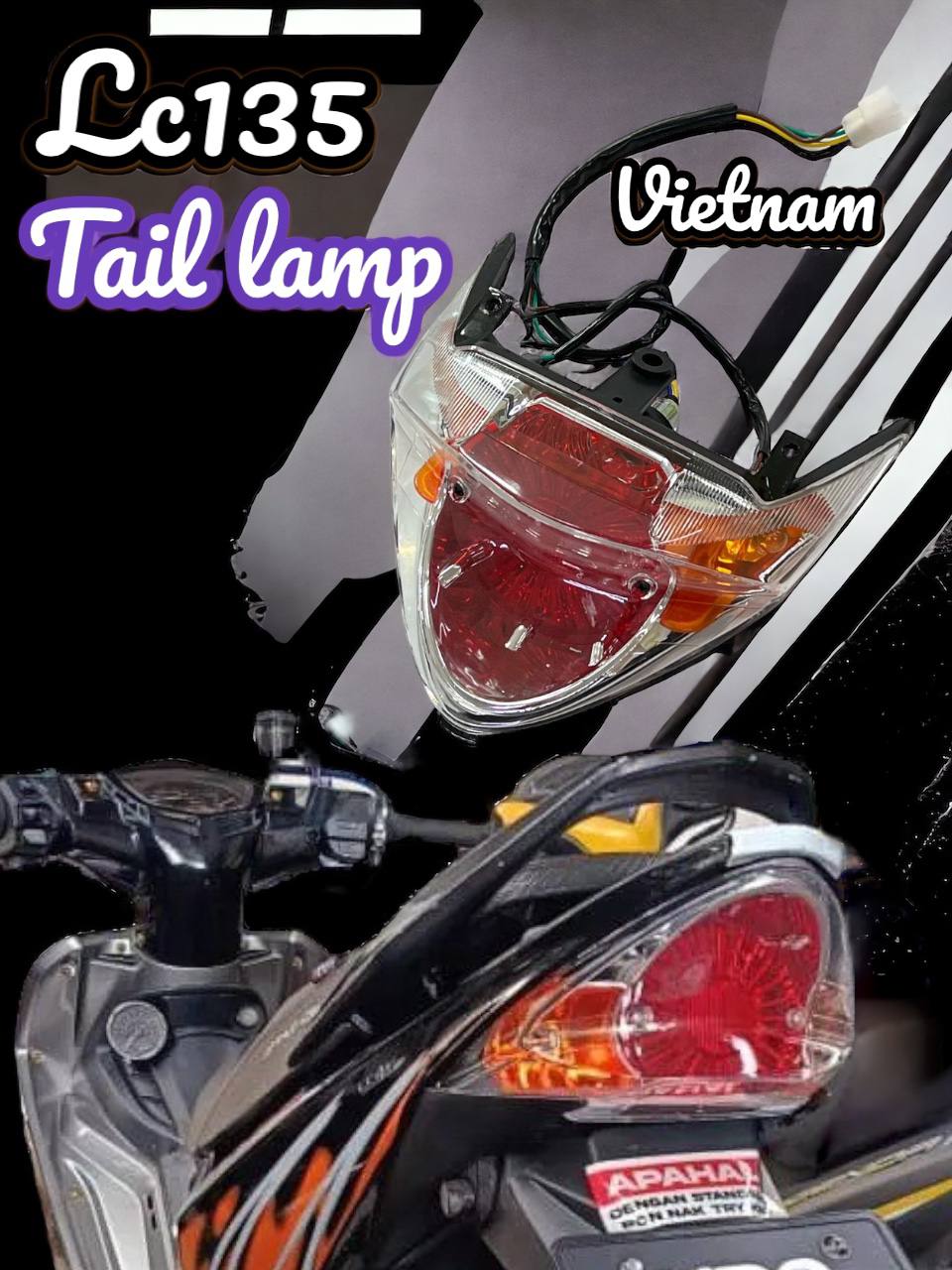 LC135 V1 SIGNAL tail lamp LIGHT LAMPU DEPAN SPECIAL EDITION SINA lampu dada vietnam remote ...