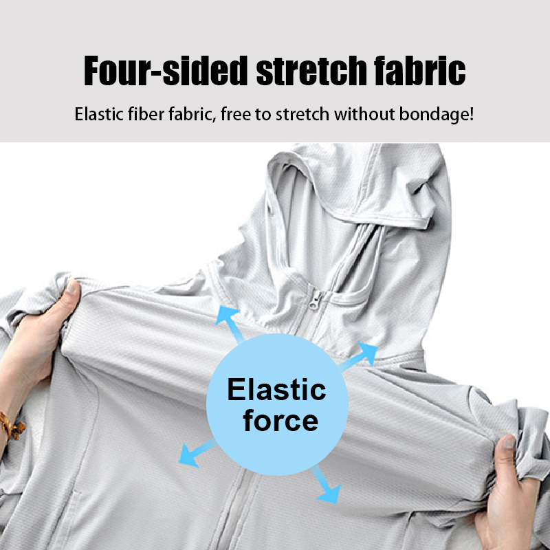 Ultrathin UPF 50+ Ice Silk UV Sun Protection Clothing Women Men Zip Up Hoodie Long Sleeve ...