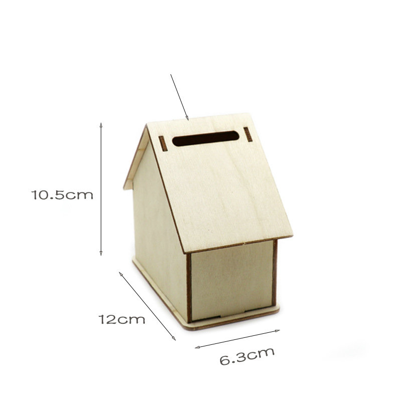 Kids Creative Art Wood Coin Bank House Snow Mud Clay Craft Kit Birthday ...
