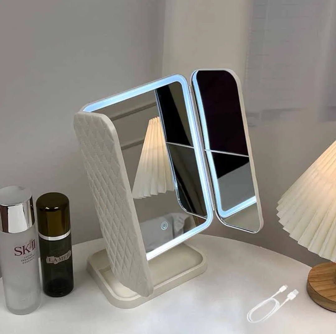 Rechargeable 3 Color LED Makeup Mirror with Touch Sensor Brightness ...