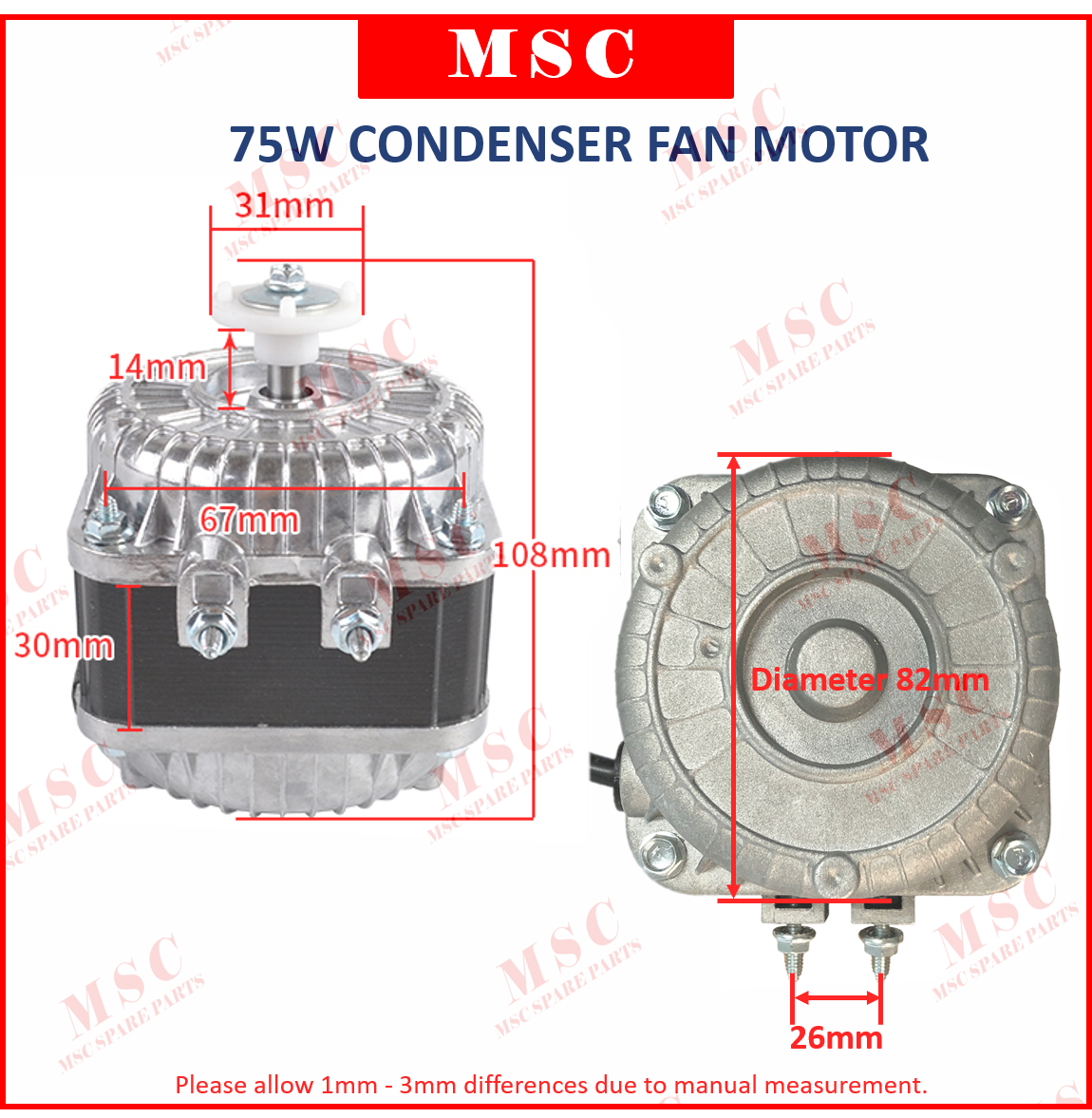 Chiller / Freezer Fan Motor Cooling Fan Condenser Fridge Refrigerator ...