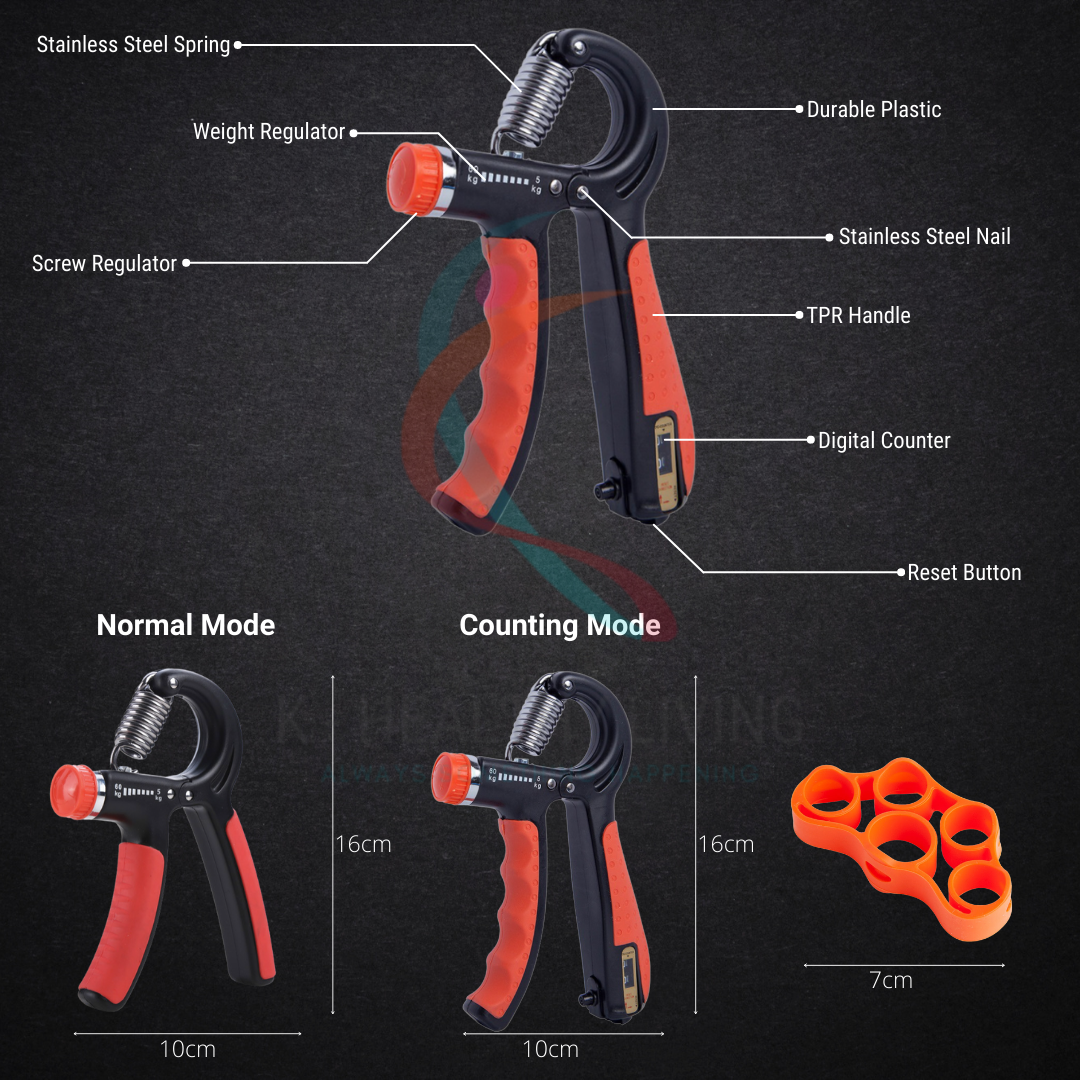 【READY STOCK】Adjustable Hand Grip/ Digital Counting/ Wrist Finger ...