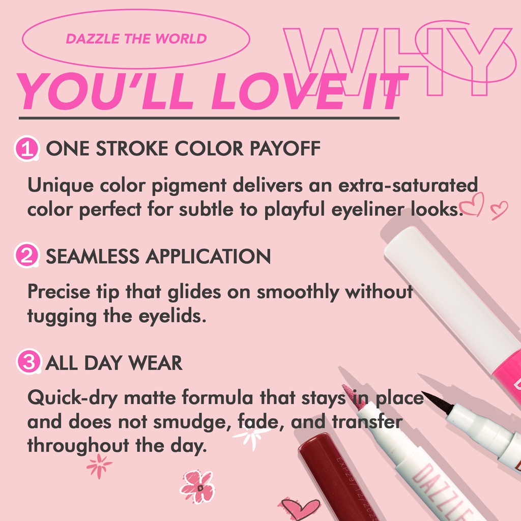 [LOCAL SHIPMENT] DAZZLE ME Color-Chic Liquid Eyeliner Colour Eyeliner ...