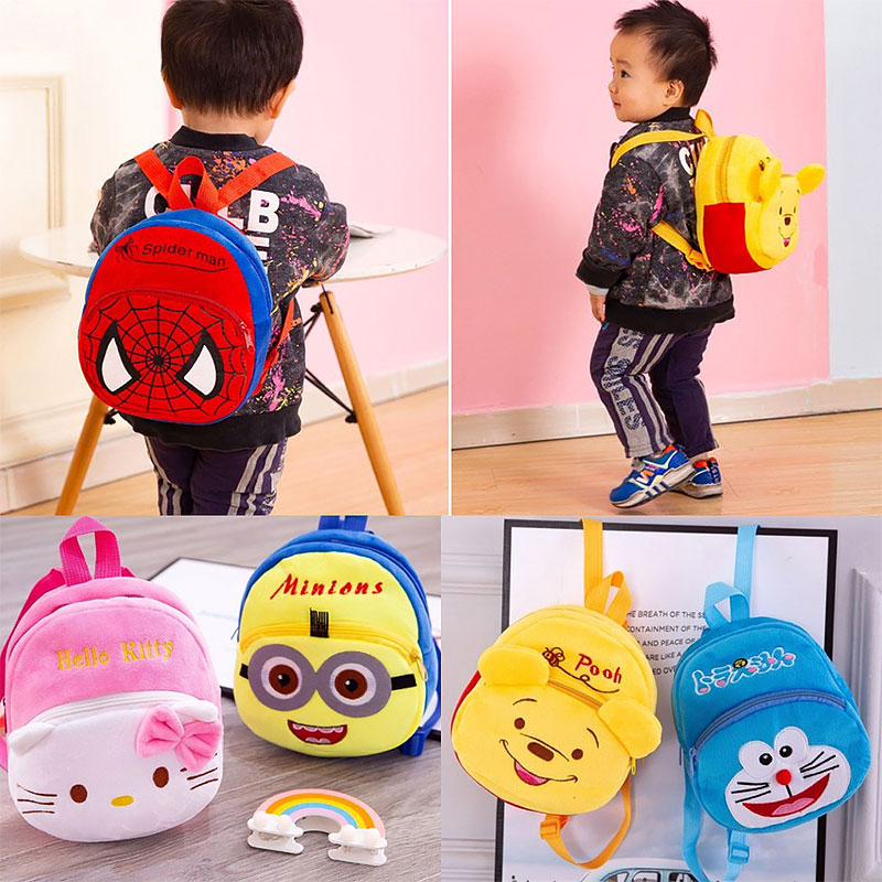 𝟯𝗗 》Cute Cartoon Plush Toy Bag Mini Kindergarten Backpack Toddler Kids ...