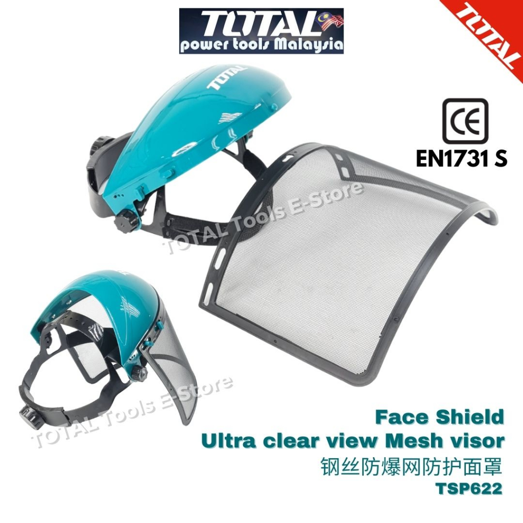 TOTAL Face Shield w/ Ultra clear view Mesh visor / Protective Mesh ...