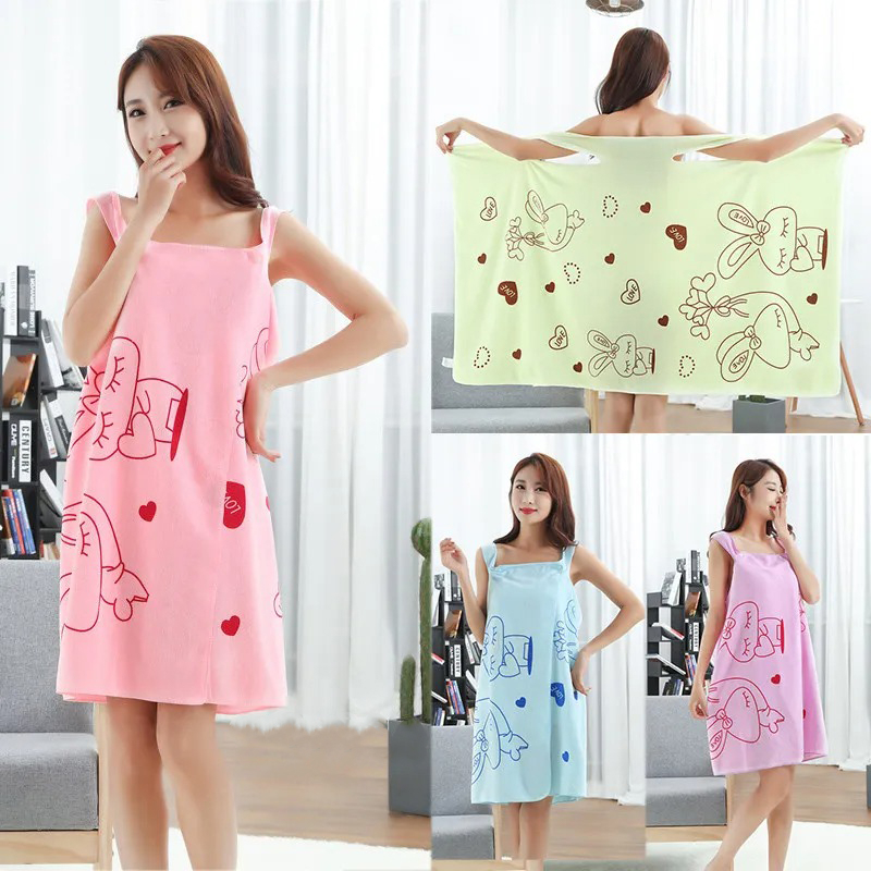 𝗦𝗧𝗥𝗢𝗡𝗚 𝗔𝗕𝗦𝗢𝗥𝗕𝗘𝗡𝗧 》Microfiber Wearable Bath Towels Quick Drying Night Wear Pajamas Bathrobe Towel ...