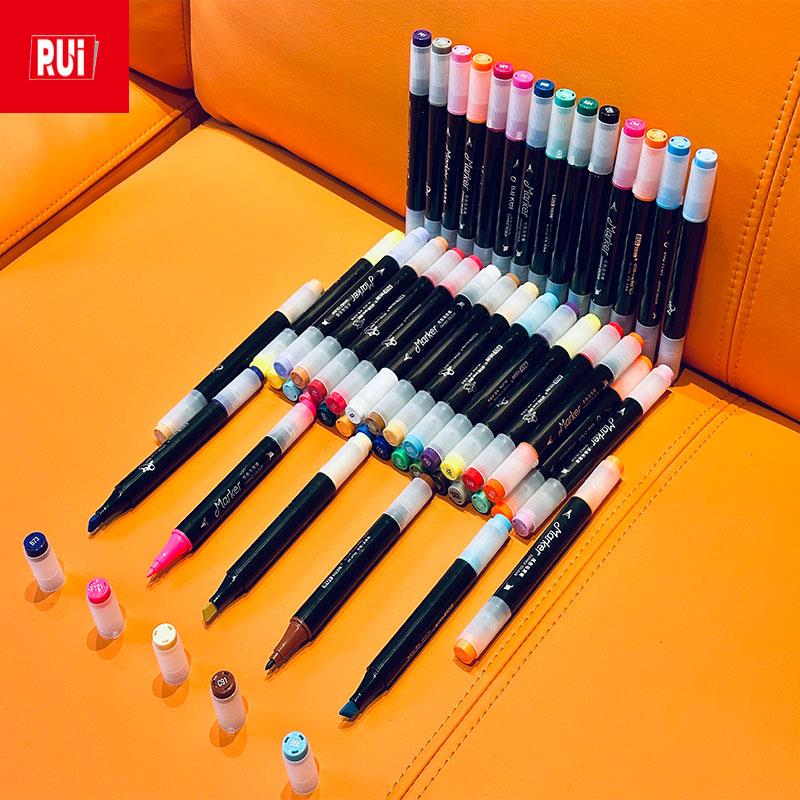 Colour Marker Pen 12 24 36 48 60 Colour Art Twin Tip Marker Flat Pen ...