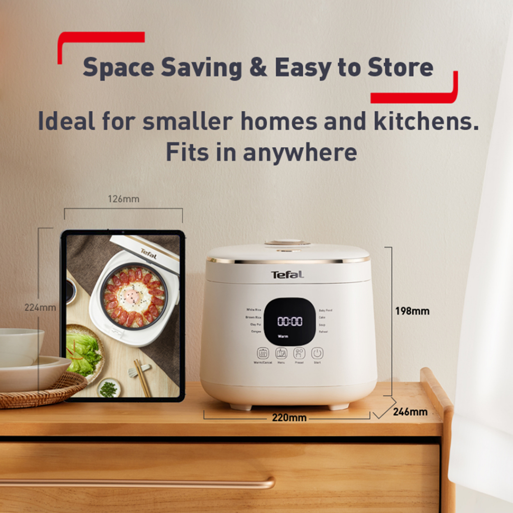 Tefal Rice Mate Mini Fuzzy Logic Rice Cooker 0.7L (4 cups) | RK5151 ...