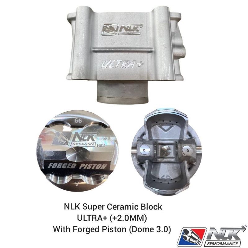 NLK Racing Ceramic Block V2 Y15 LC135 Ultra+ Long Sleeve Forged Dome Piston | Shopee Malaysia