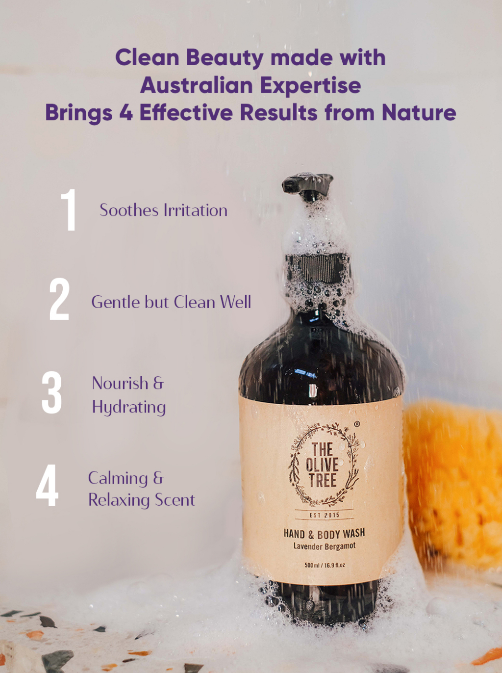 The Olive Tree Lavender Bergamot Body Wash / Sabun Mandi Lavender ...