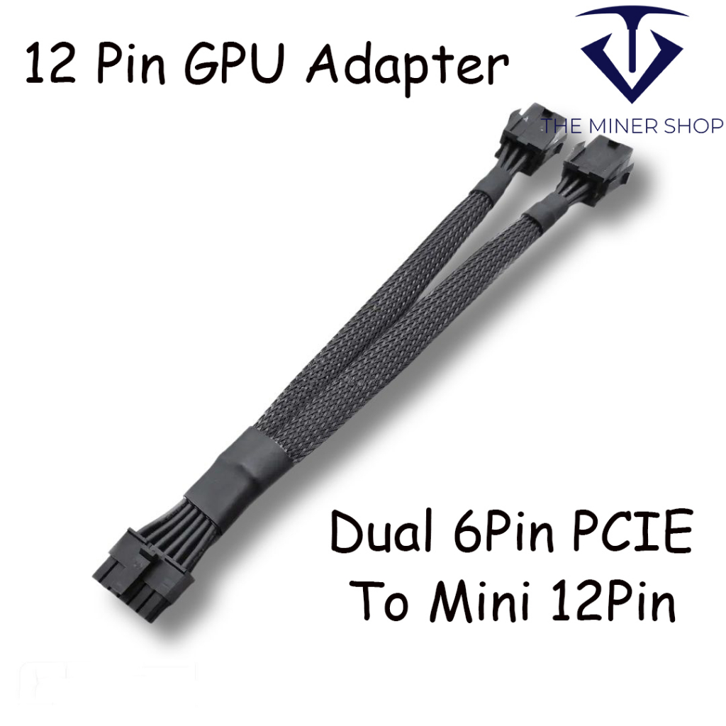 Dual PCIE 6Pin Female to Mini 12Pin Male GPU Power Adapter Cable for ...