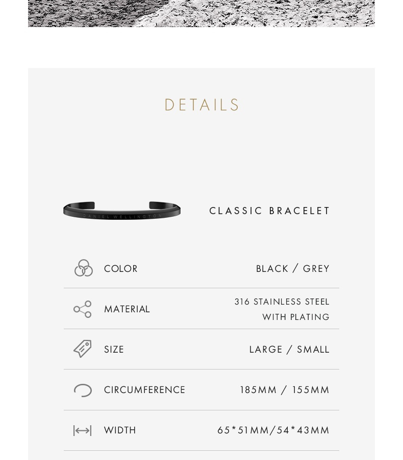 Daniel Wellington Classic Bracelet Black / Grey - Unisex Bracelet for ...