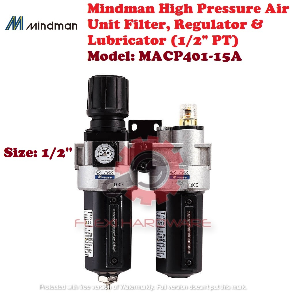 Mindman MACP401-15A High Pressure Air Unit Filter, Regulator & Lubricator (1/2" PT) | Shopee ...