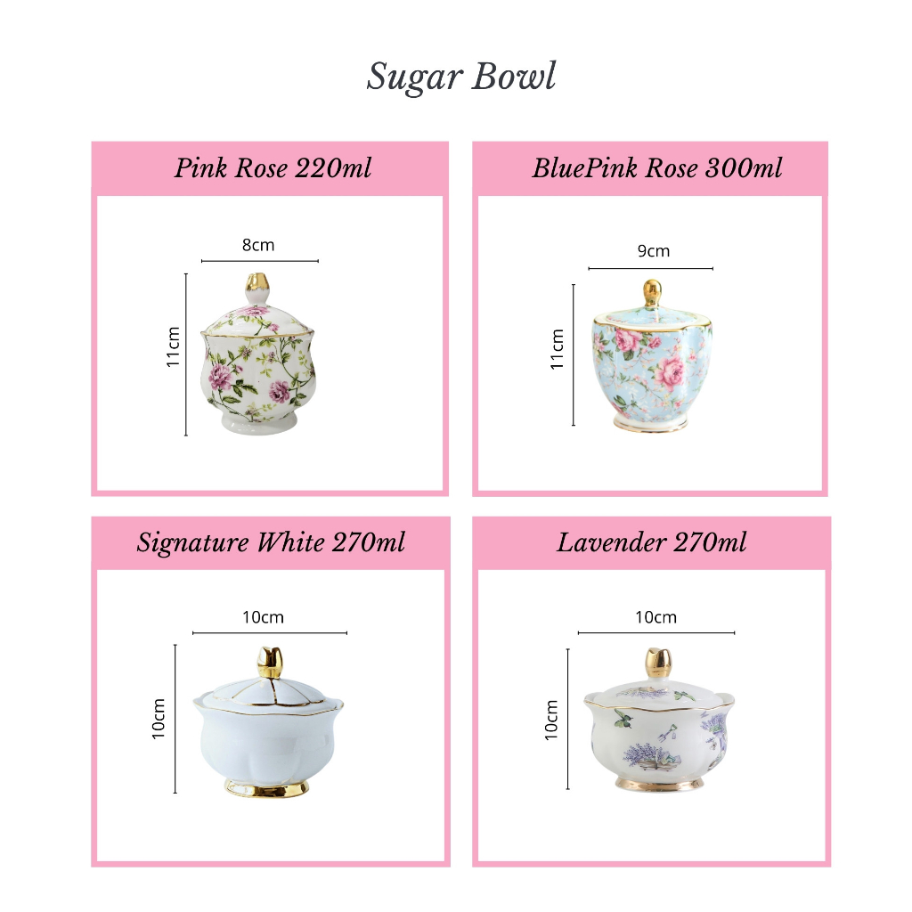 Porcelain Sugar Bowl Tea Set English Style White Sugar Bowl with Lid ...