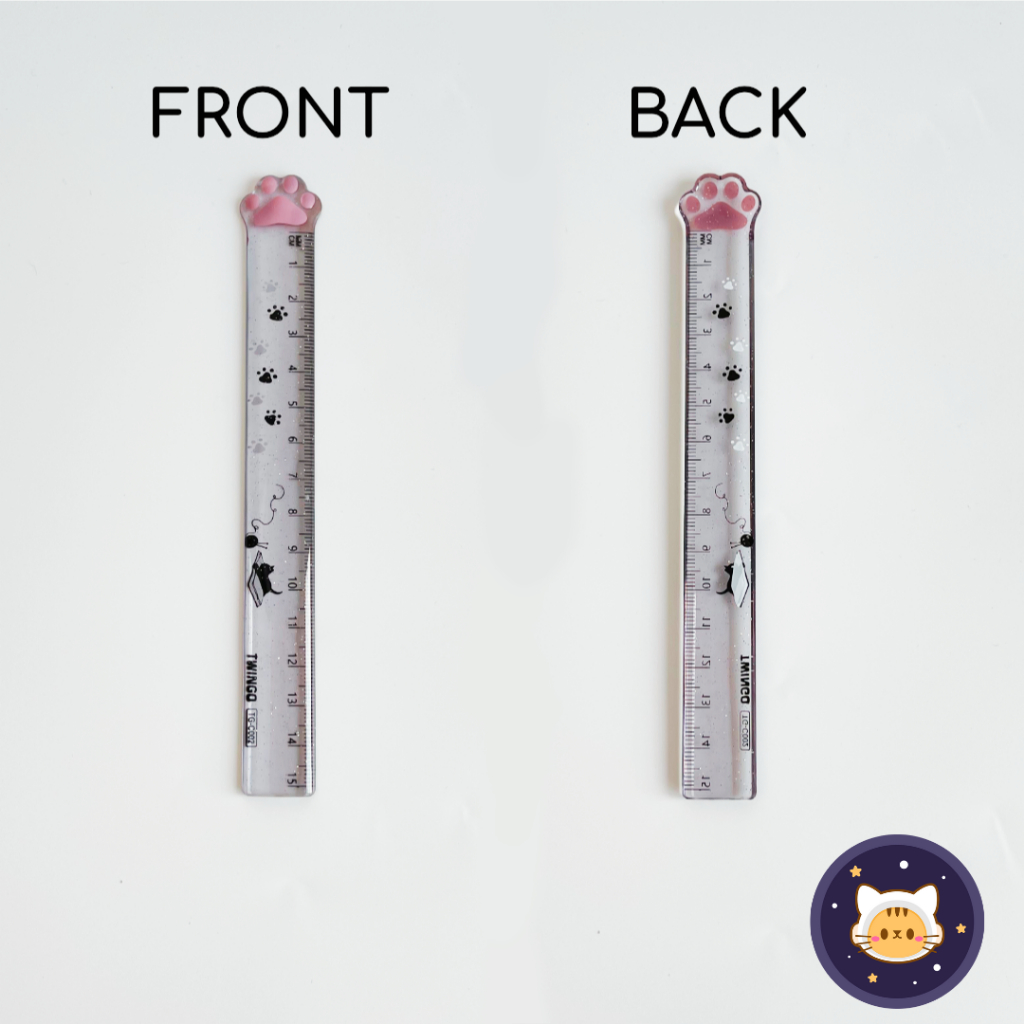 OYEN PLANET Cute Cat Paw Transparent 15cm Short Ruler Pembaris Kecil ...