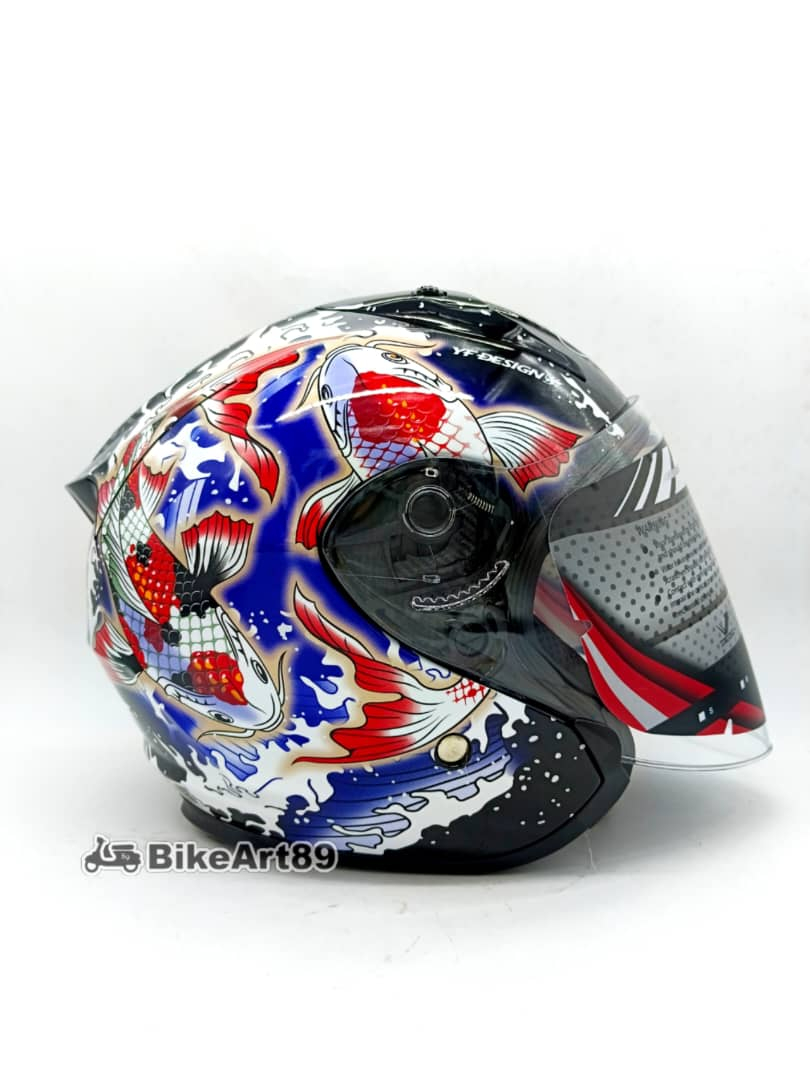 ARC XR KOI BLUE HELMET OPEN FACE Accessories Koi Fish RSX150 ADV RS150 ...
