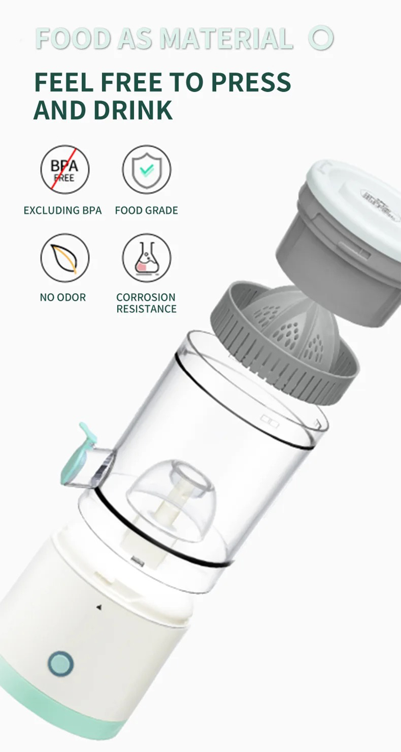 Cordless Electric Citrus Juicer Machine With Tap 2400mAh USB ...