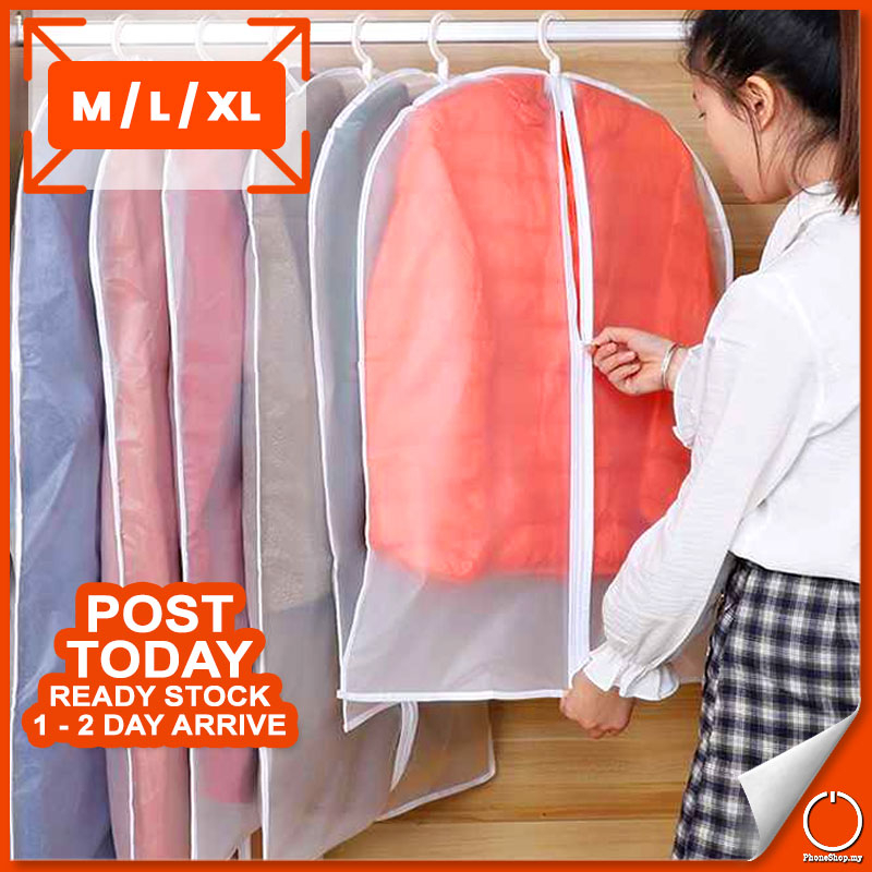 𝗪𝗔𝗧𝗘𝗥𝗣𝗥𝗢𝗢𝗙 Clothes Dust Cover Transparent PEVA Dust Bag Hanging Cloth ...