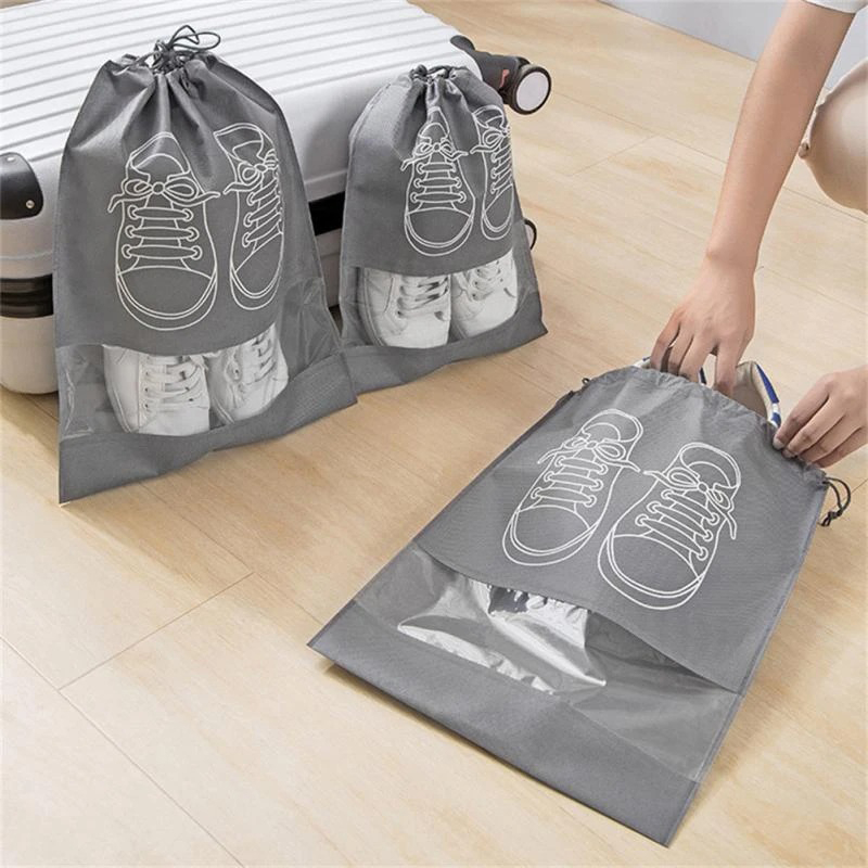 𝐃𝐔𝐒𝐓𝐏𝐑𝐎𝐎𝐅 Non Woven Drawstring Shoes Storage Bag Makeup Beauty Tool ...