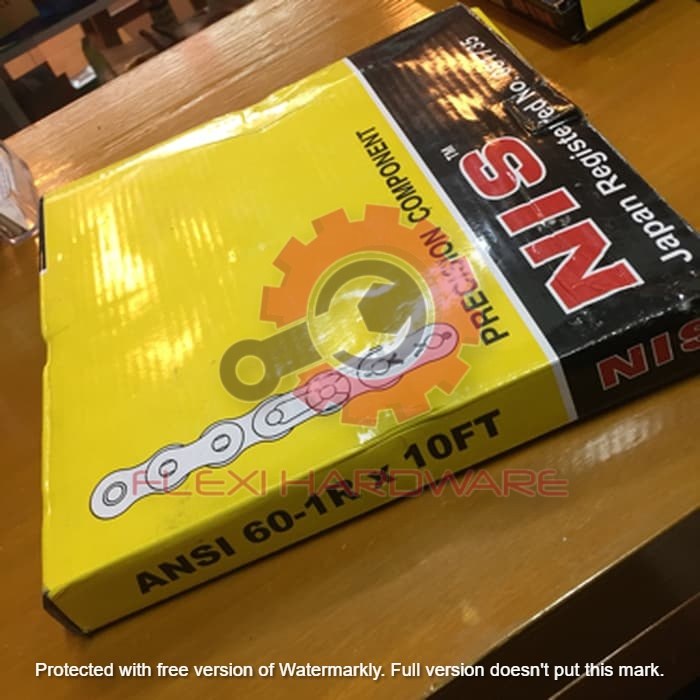 NIS Roller Chain RS 40-1R / 50-1R / 60-1R / 80-1R (10FT/BOX) For Coveyor Sprocket Gear | Shopee ...