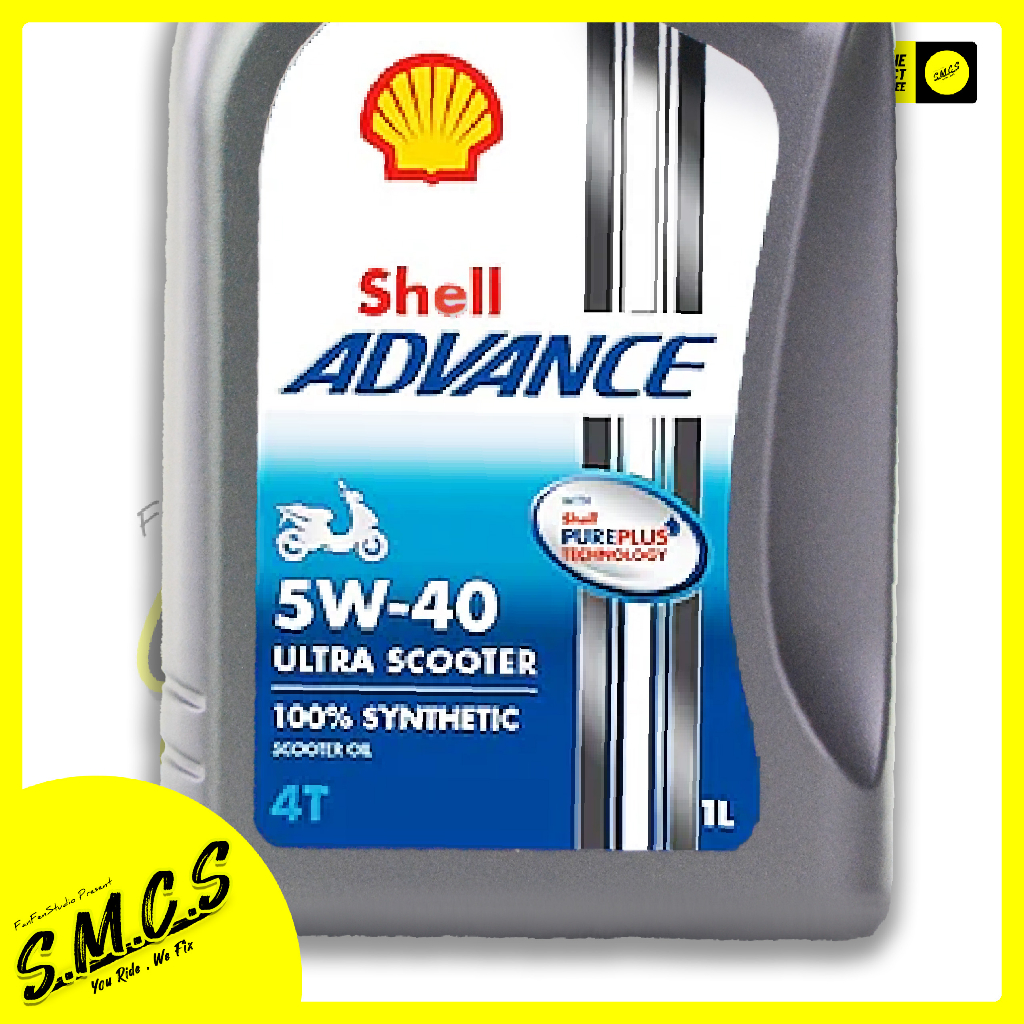 SHELL 5W40 Advance Ultra Scooter (100% ORIGINAL) 4T 100% SYNTHETIC ...