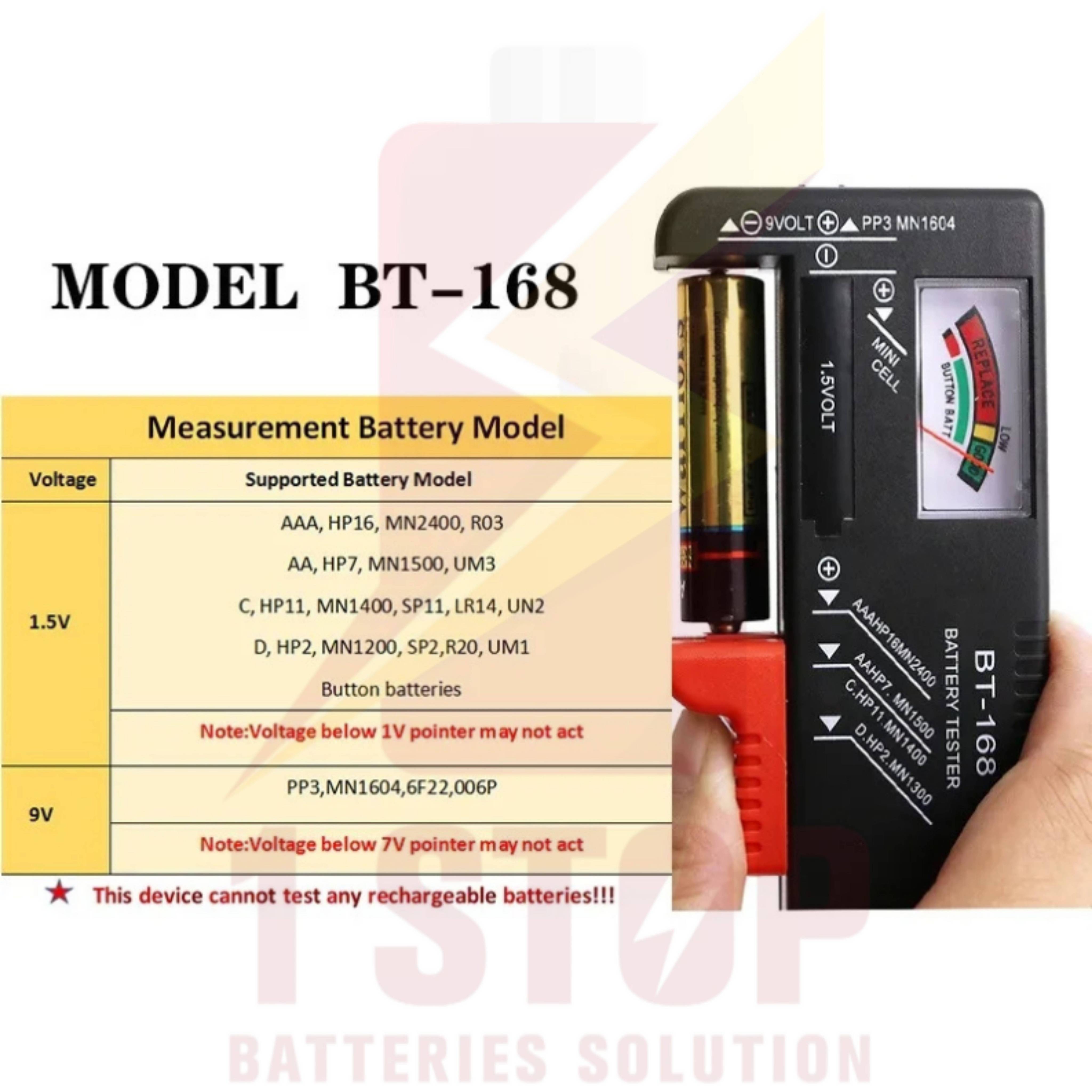 Universal Battery Tester Voltage Checker for AA AAA C D 9V 3.7V ...