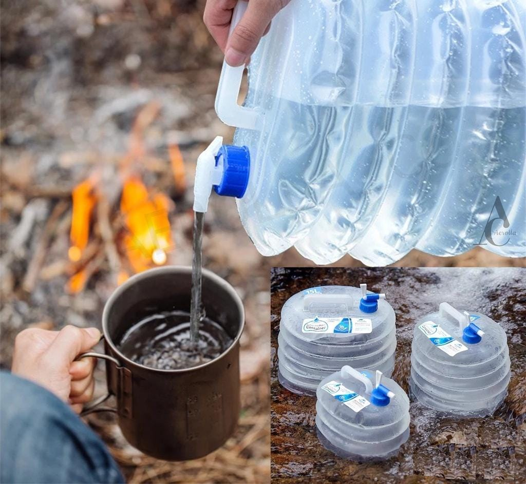 Foldable Water Container (15L) Collapsible Water Bag Portable Water ...