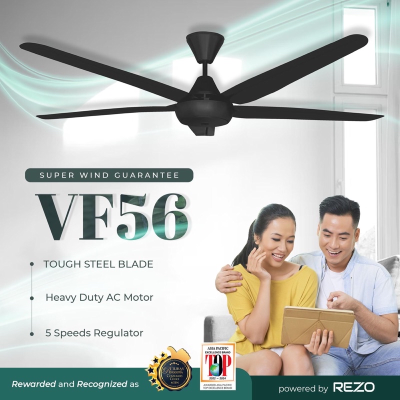 REZO MY56DC / MY40DC /VF56 ceiling fan with Regulator / Remote Control ...