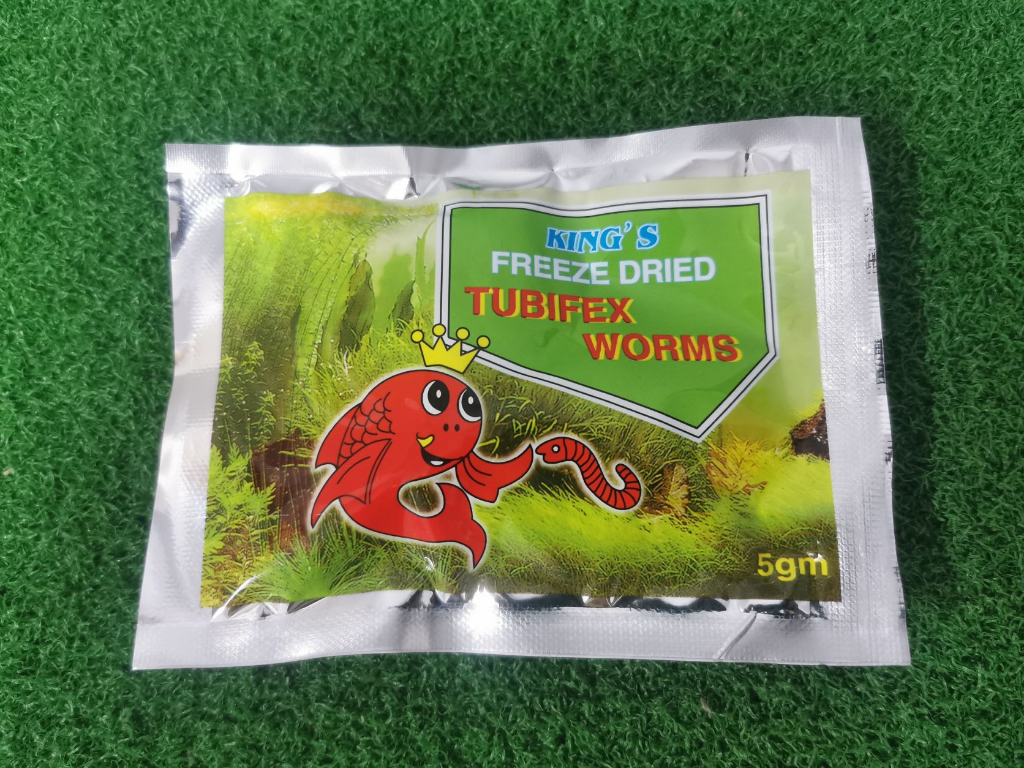 King's Freeze Dried Tubifex Worms 5g. Dry Worm Fish Food. Cacing Kering ...