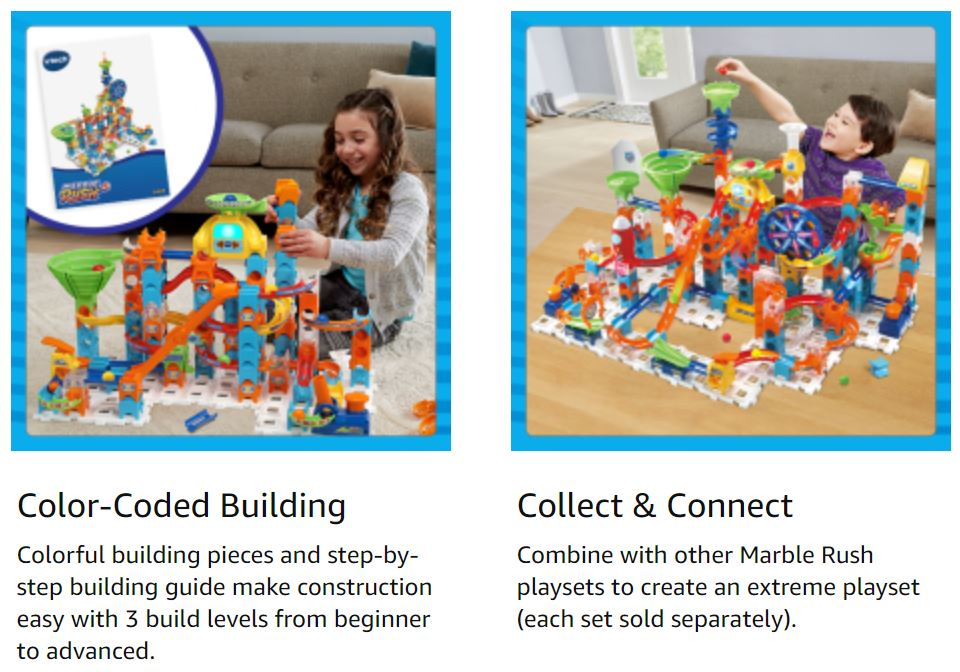 VTech 145 Pcs Marble Rush Ultimate Set Marble Run Tracks Building Block ...