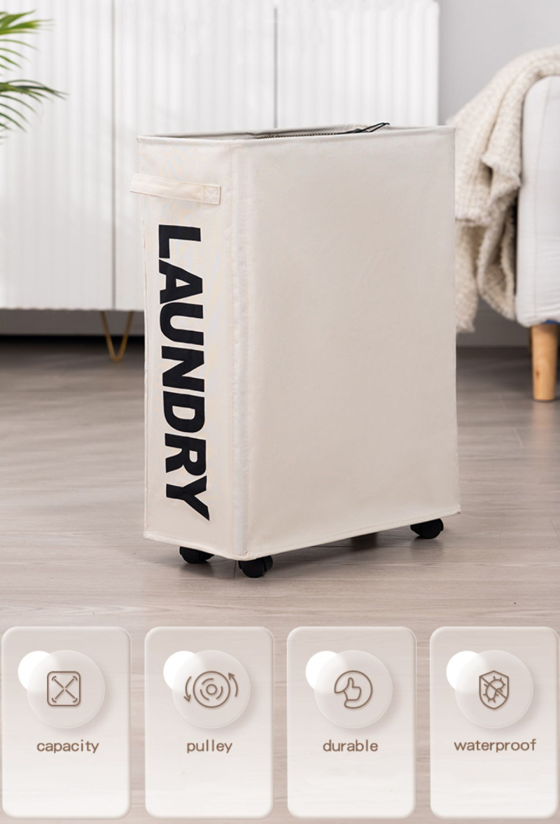 45L/80L Laundry Basket with wheels Waterproof Foldable Dirty Clothes Basket Laundry Hamper ...