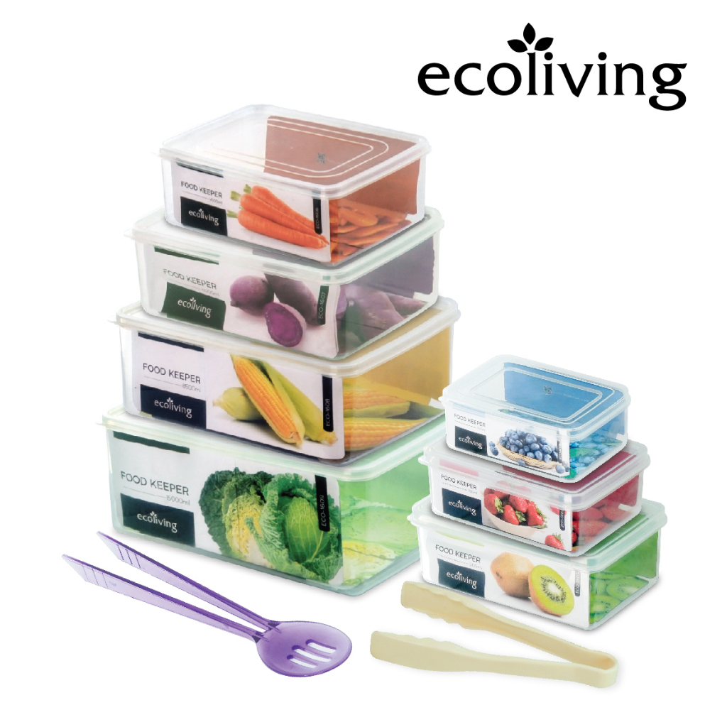 ECO LIVING 2000-4500ml Stackable Airtight FruitVege Food Storage ...