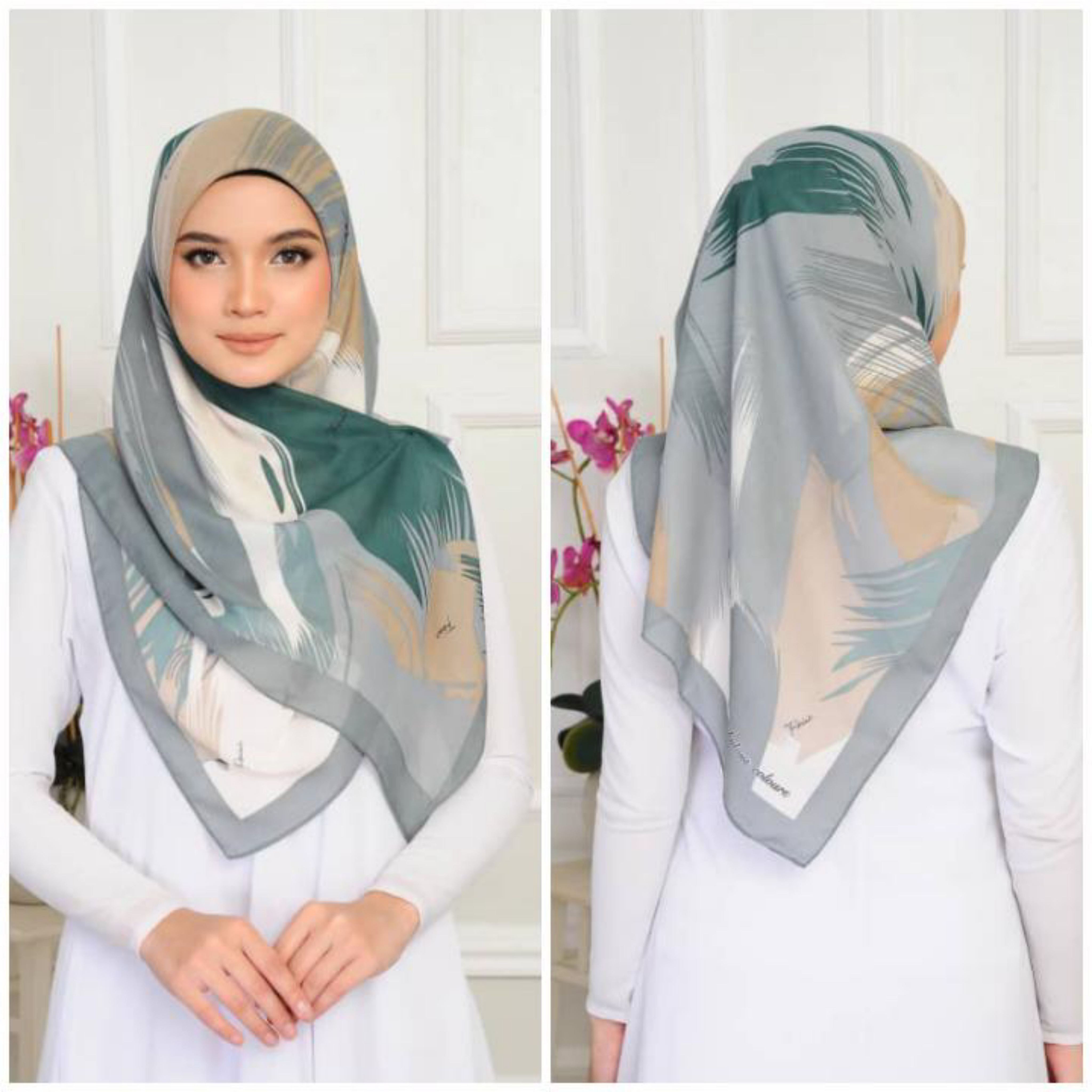 Tudung Bawal Cotton Printed Corak Bidang 45 | Square Hijab Floral ...