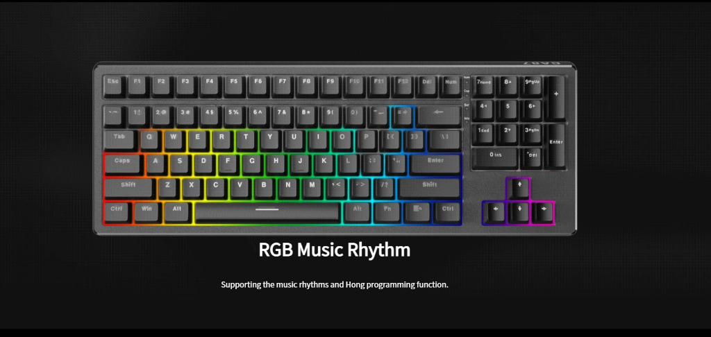 1st Player Gaster Mount Gasket GA87 Black / White USB Wired RGB 93 Keys ...