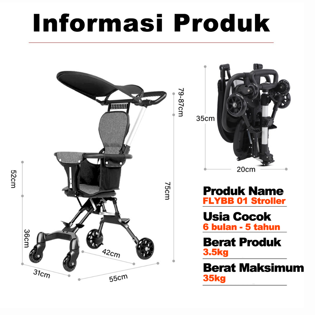 Magic Stroller Baby Travel Troli Baby Stroller Kid Fordsble 🔥In Stock🔥 ...