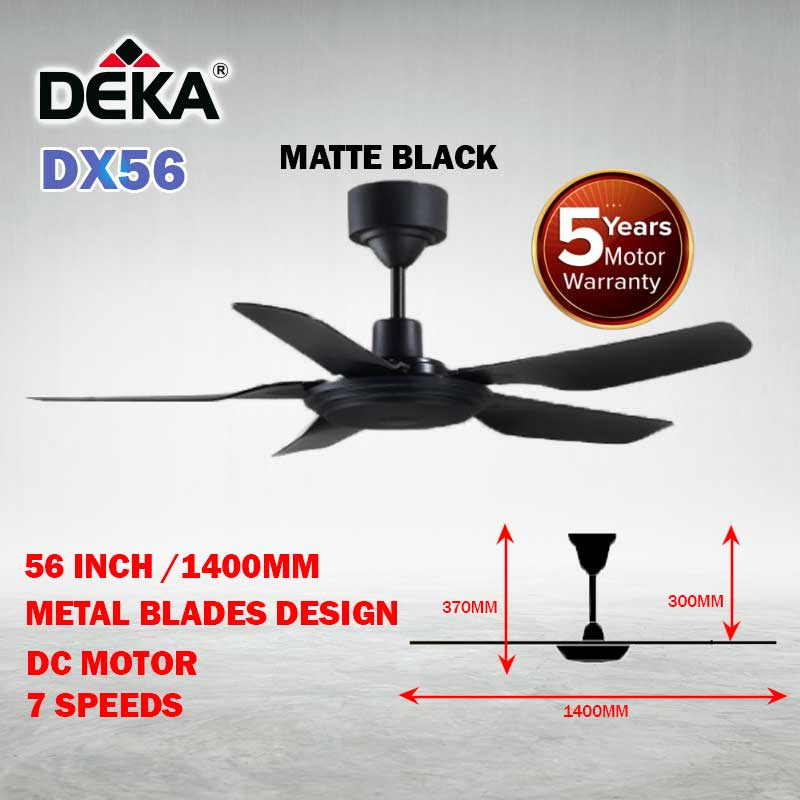 DEKA Ceiling Fan with Remote Control SCX56 DKR56 DX56 Black Kipas ...