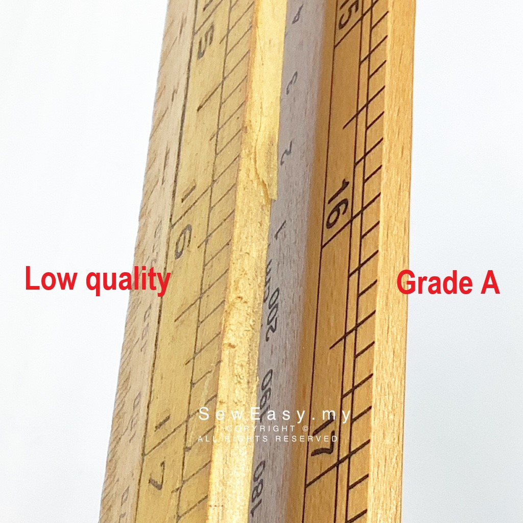 Grade A 24” Pembaris Lurus Kayu / Wooden Made Ruler | Shopee Malaysia