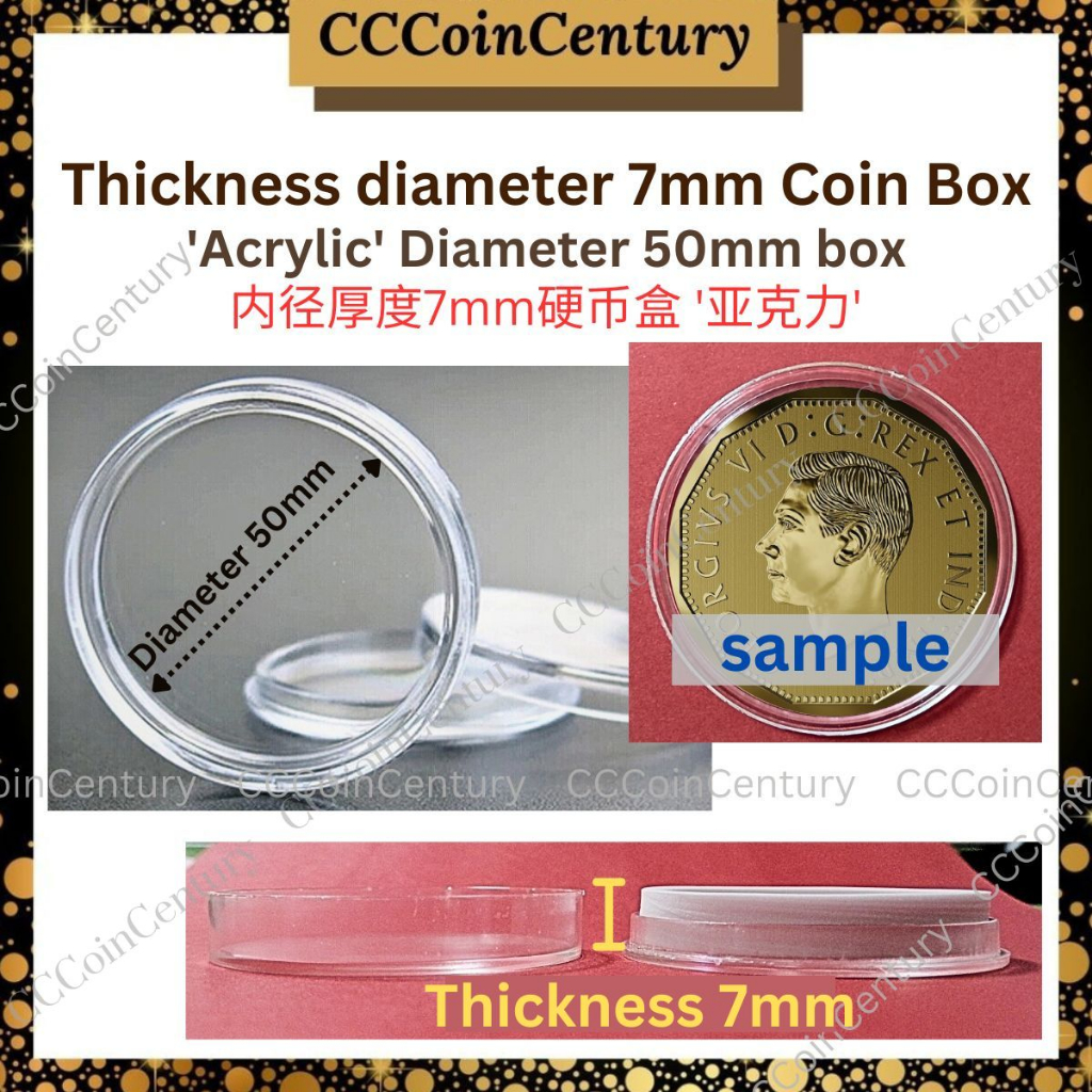【READY STOCK KL】50mm Clear Acrylic Coin Capsule "Can Fit In Coin ...