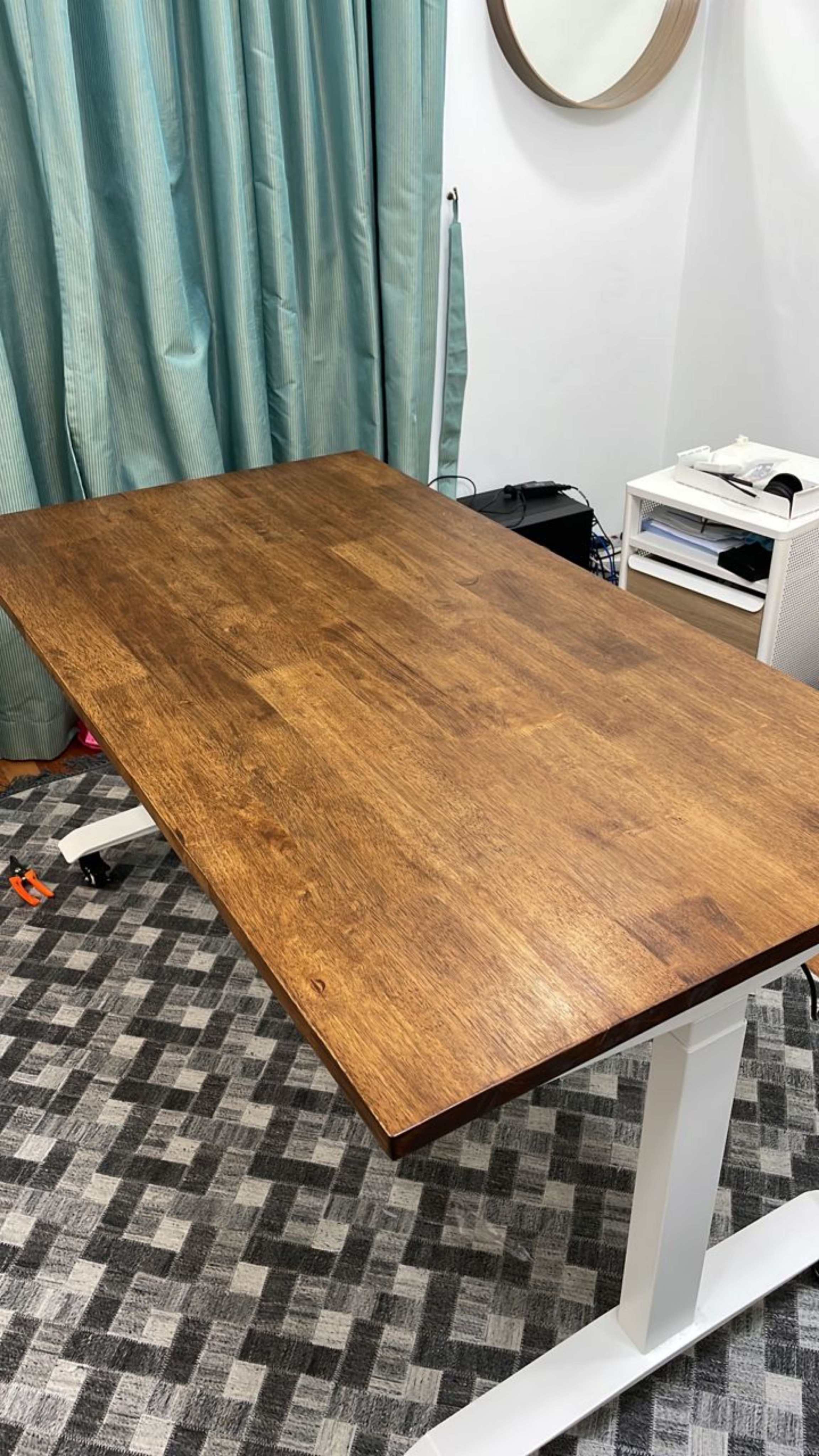 𝗫𝗭 Rubber wood Table Top 20mm Solid wood table Kayu Solid Counter top ...