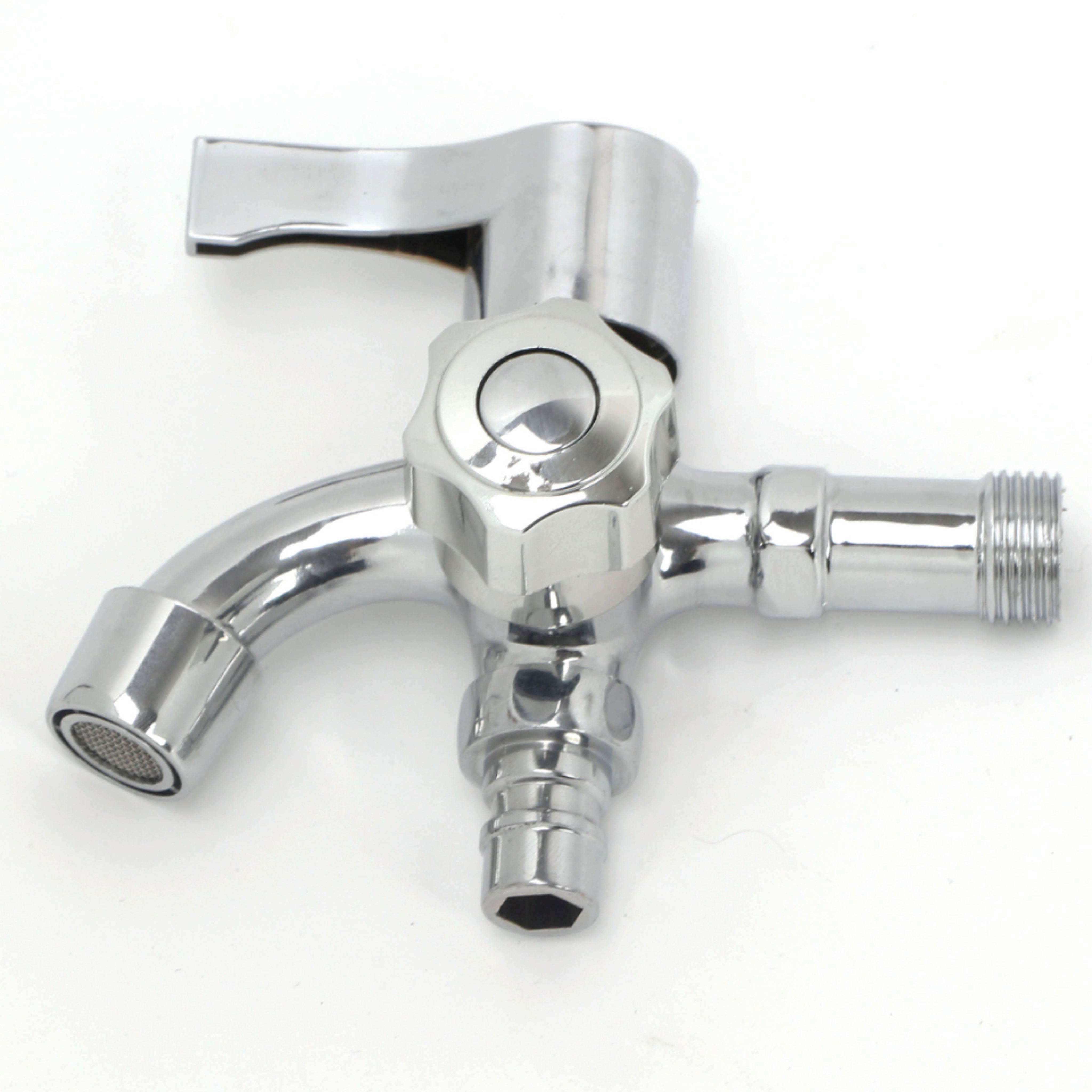 Water Tap Bib Tap Two Way Tap Bathroom Faucet Kepala Paip Double ...