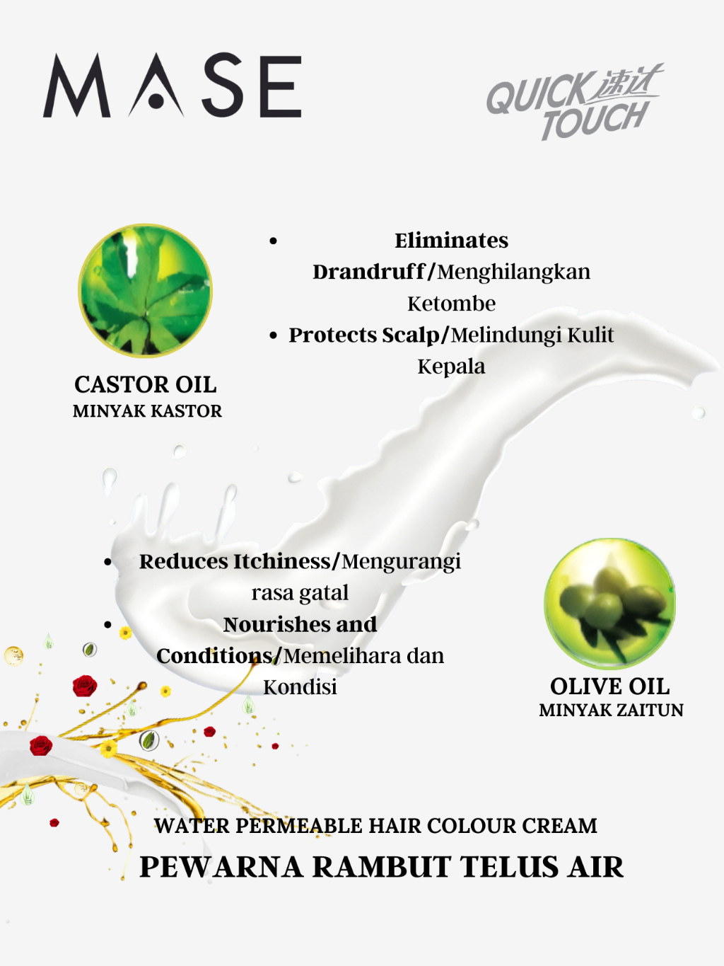 Quick Touch 1 Minit Pewarna Rambut 10 Hitam Asli | 1 Minute Natural ...