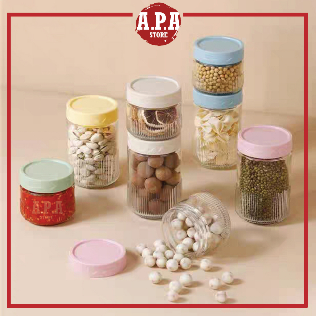 APA Mini Food Storage Snack Candy Jar Glass Container Kitchen Seasoning ...