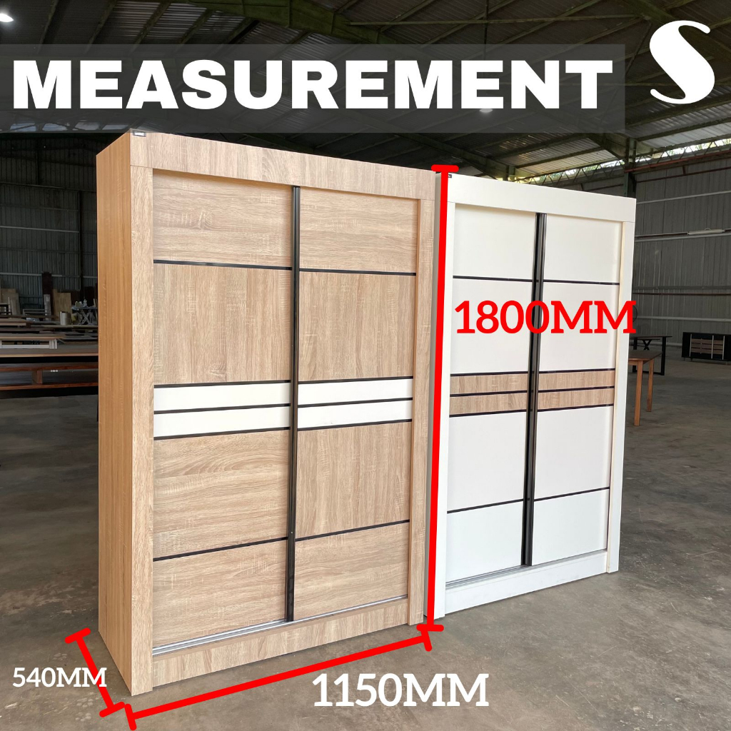 MDM 4x6FT Wardrobe 2 Sliding Doors with/without drawers - Almari 4 kaki ...