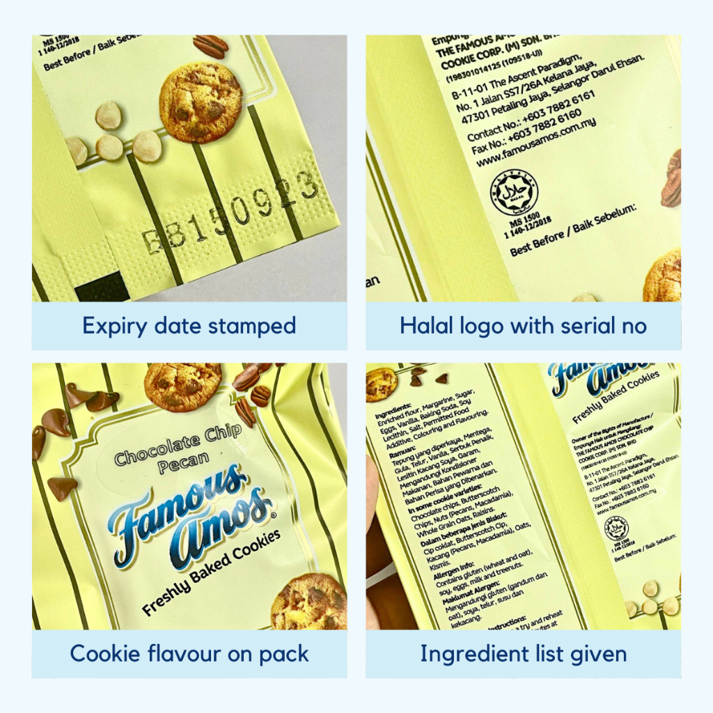 (5pcs) Famous Amos Cookies - 25G small pkt - Doorgift Party Favor ...